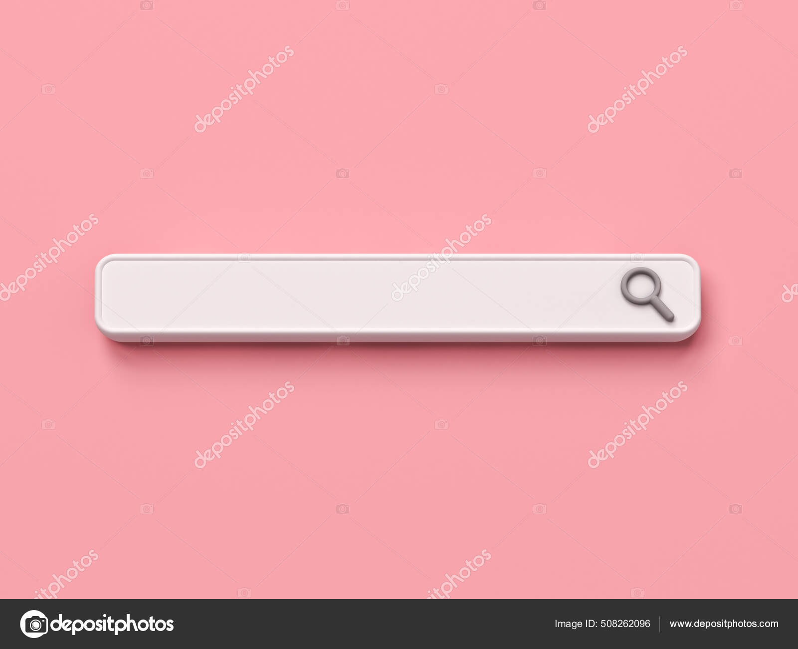Blank Search Bar Isolated Pink Pastel Color Background Shadow ...