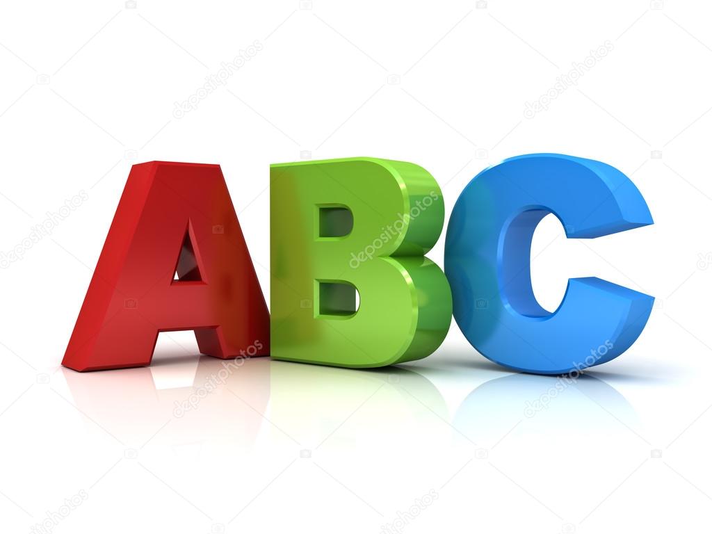 3d abc letters isolated over white background — Stock Photo ...
