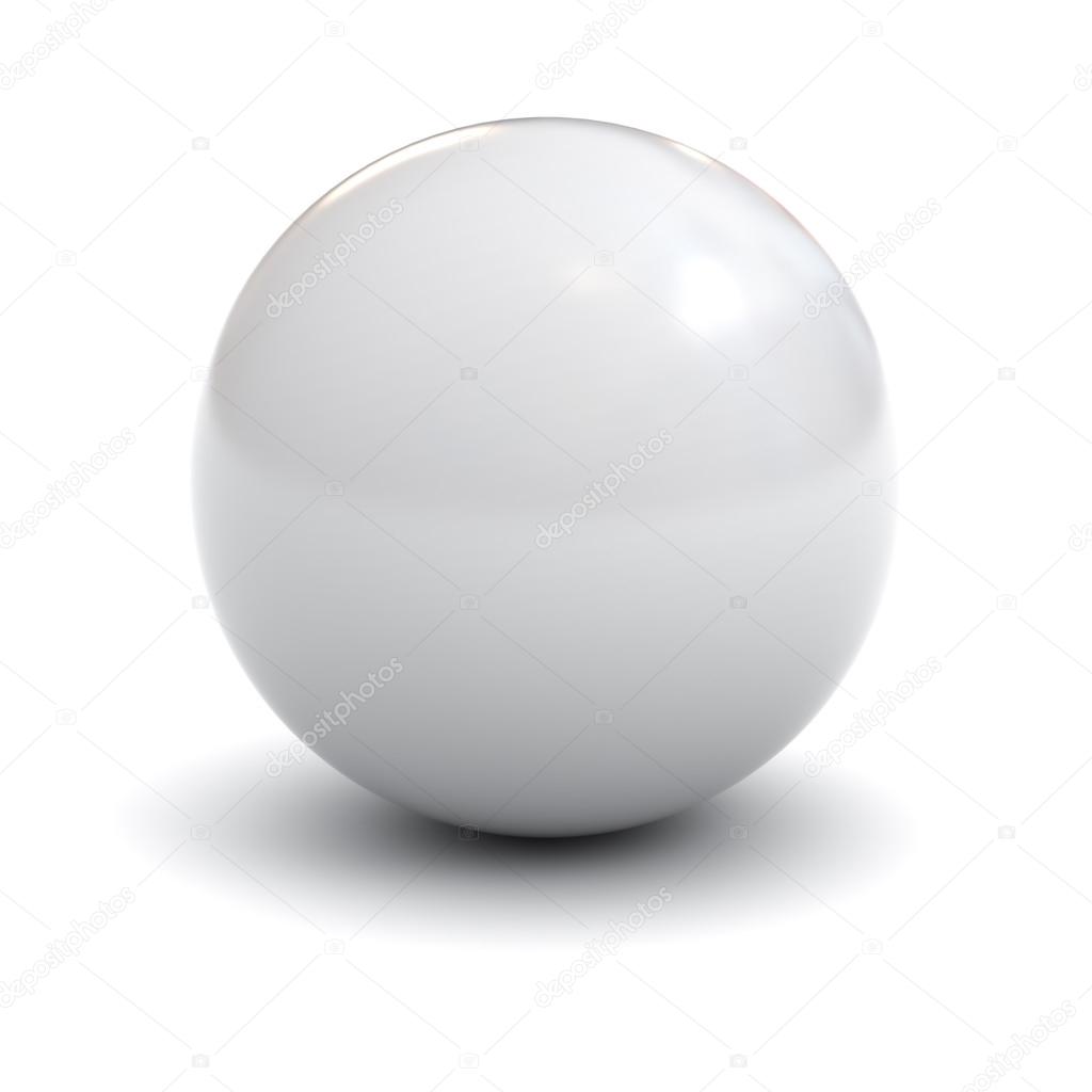 White sphere with shadow isolated over white — Stock Photo ...