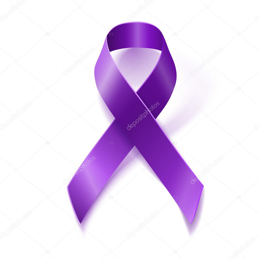 Purple Cancer Ribbon Vector Pancreatic Cancer Awareness Month. Purple