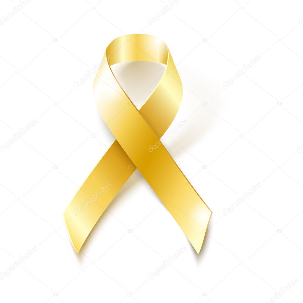 Yellow Cancer Ribbon Vector