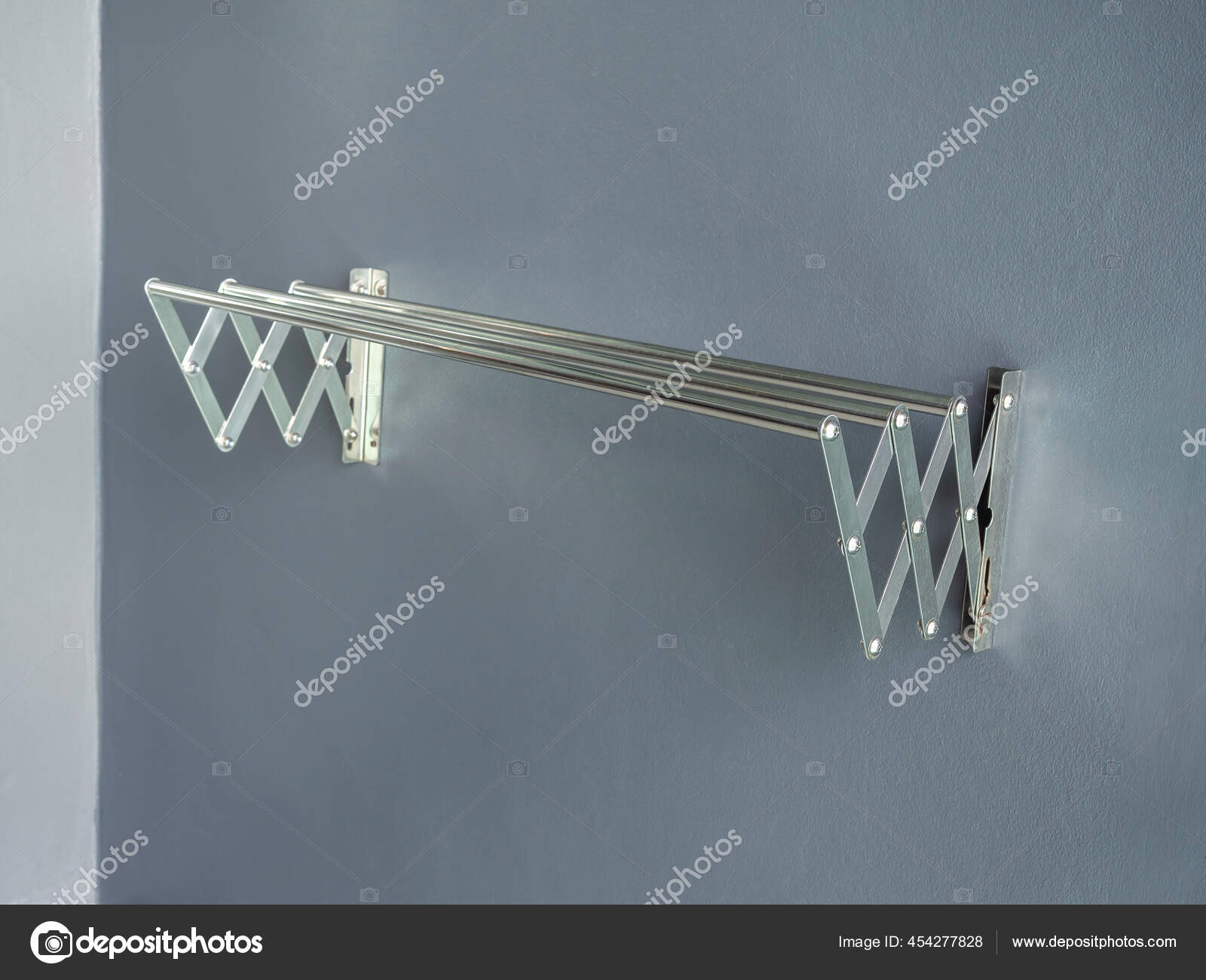 Aluminium Folding Clothes Drying Rack Wall Empty Stainless Steel Wall ...