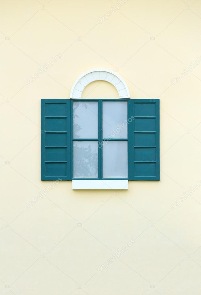 Vintage window with wall background — Stock Photo © geargodz #76644303