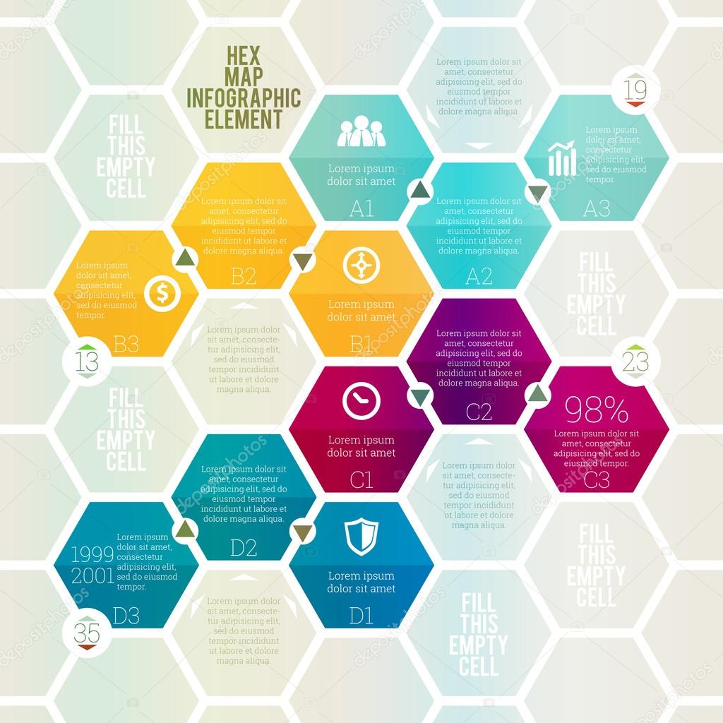 Hex Map Infographic — Stock Vector © herminutomo #53337289