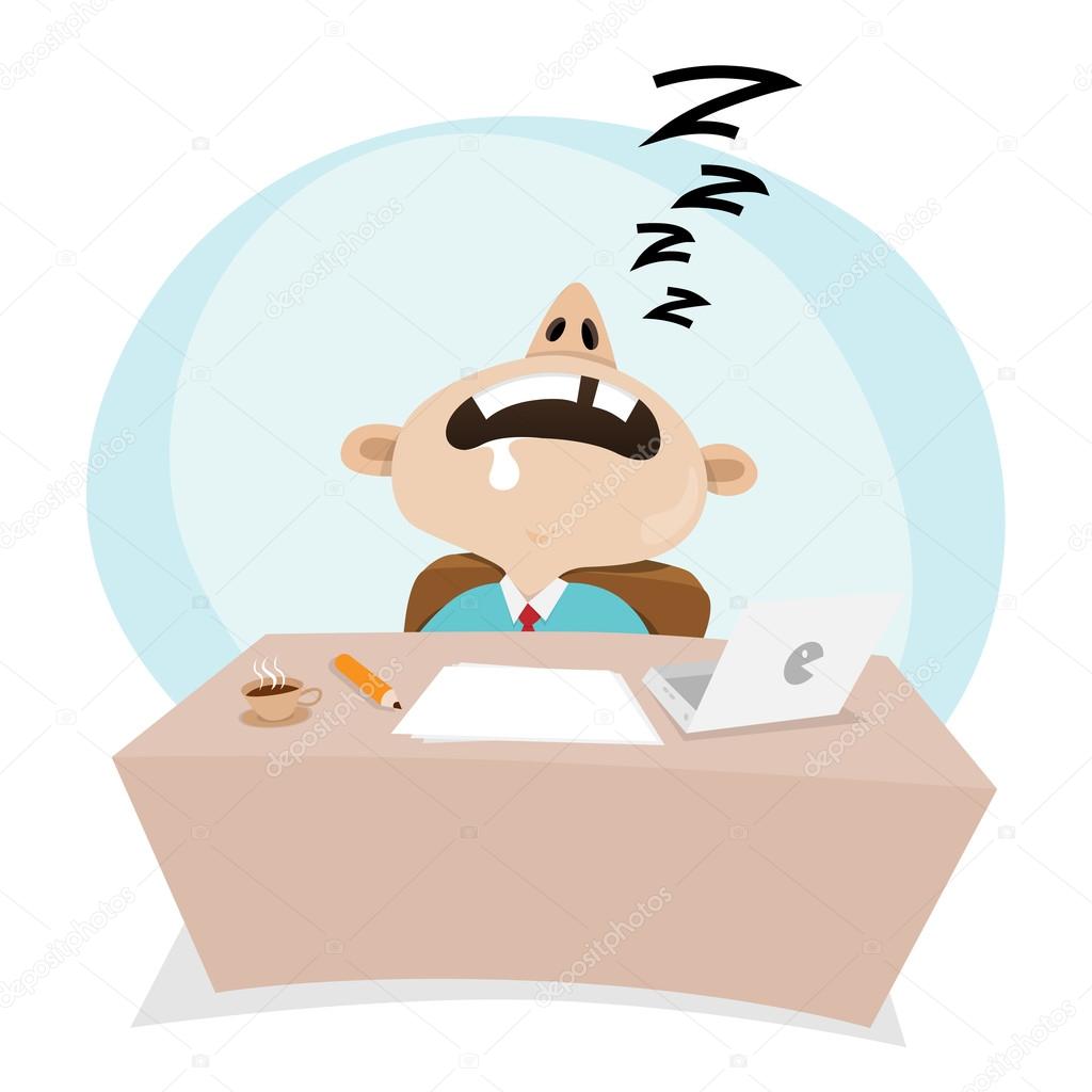 Sleeping At Work — Stock Vector © herminutomo #66889467