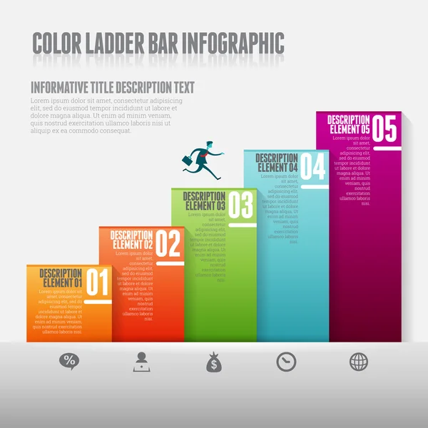 21 Color ladder bar infographic Vector Images | Depositphotos