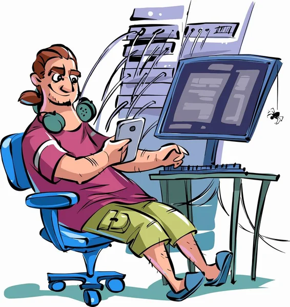 Cartoon computer guy Vector Art Stock Images | Depositphotos