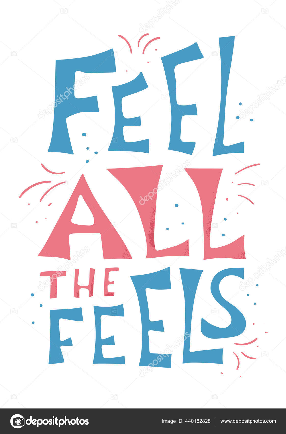 Feel All Feels Quote Poster Template Handwritten Lettering Greeting ...