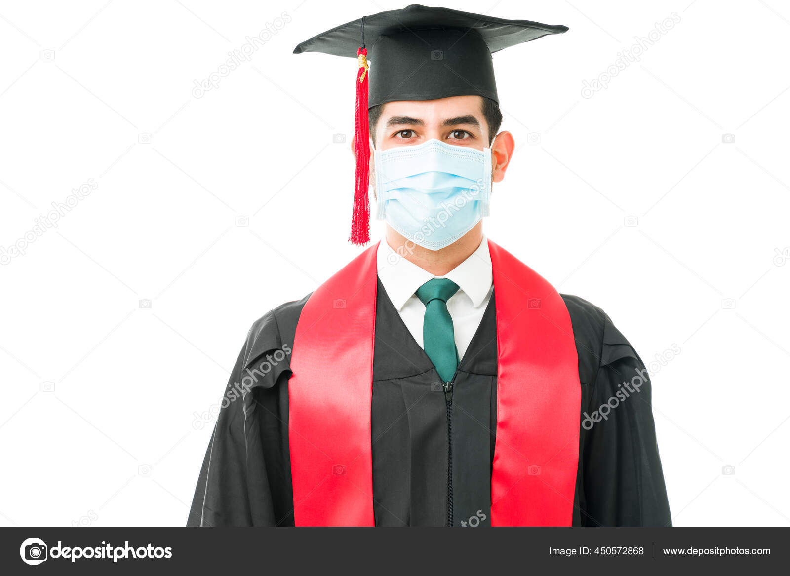 Red Graduation Gown Male