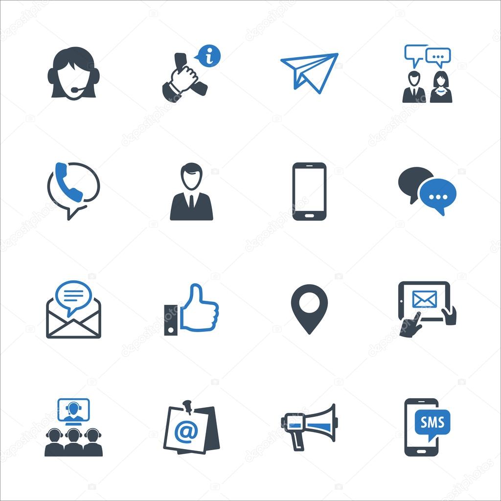 Contact Us Icons Set 4 - Blue Series Stock Vector Image by ©Introwiz ...