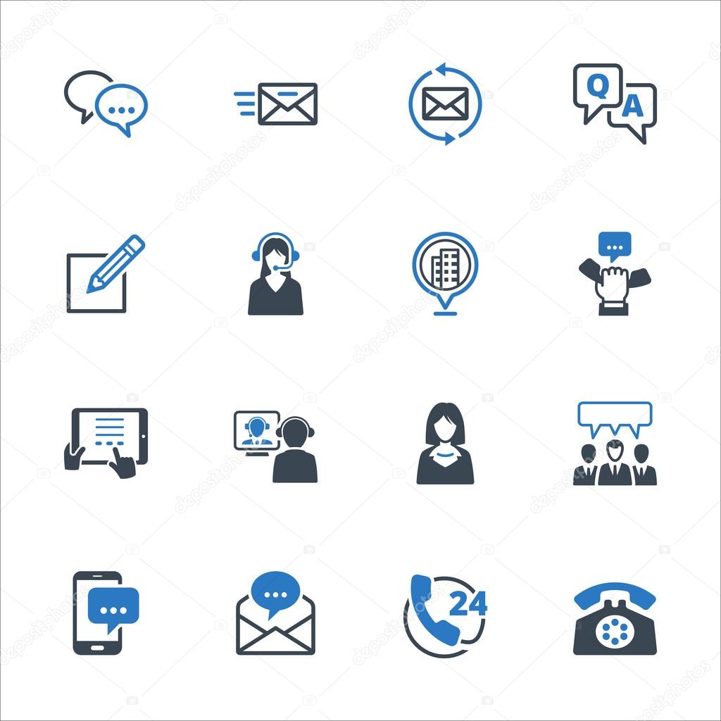 Contact Us Icons Set 5 - Blue Series Stock Vector by ©Introwiz 113337906