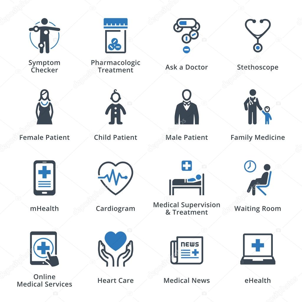 Medical & Health Care Icons Set 2 - Blue Series Stock Vector Image by ...