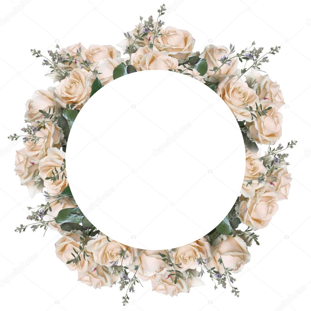 Circle frame of roses Stock Photo by ©seqoya 107901322