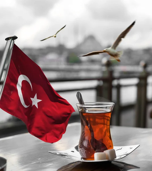 Cup of tea and flag - Stock Image - Everypixel