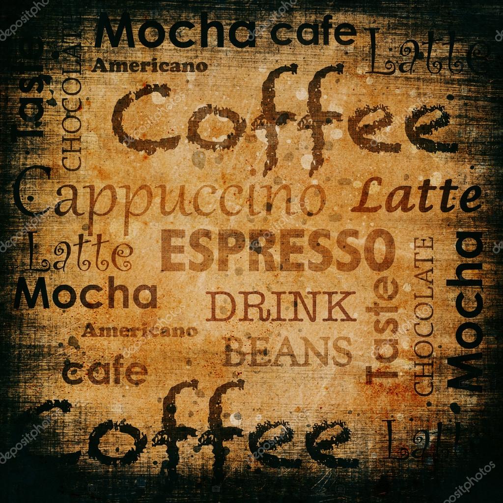 Coffee text on a grunge background — Stock Photo © merrydolla #108521214