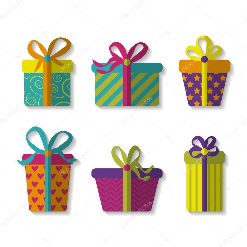 Vector set of cute colorful gift boxes — Stock Vector © merrydolla ...