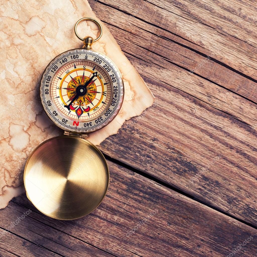 Old Treasure Map Compass