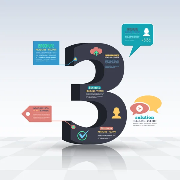 Vector font infographic, diagram, presentation. Numbers 1, 2, 3, 4, 5 ...