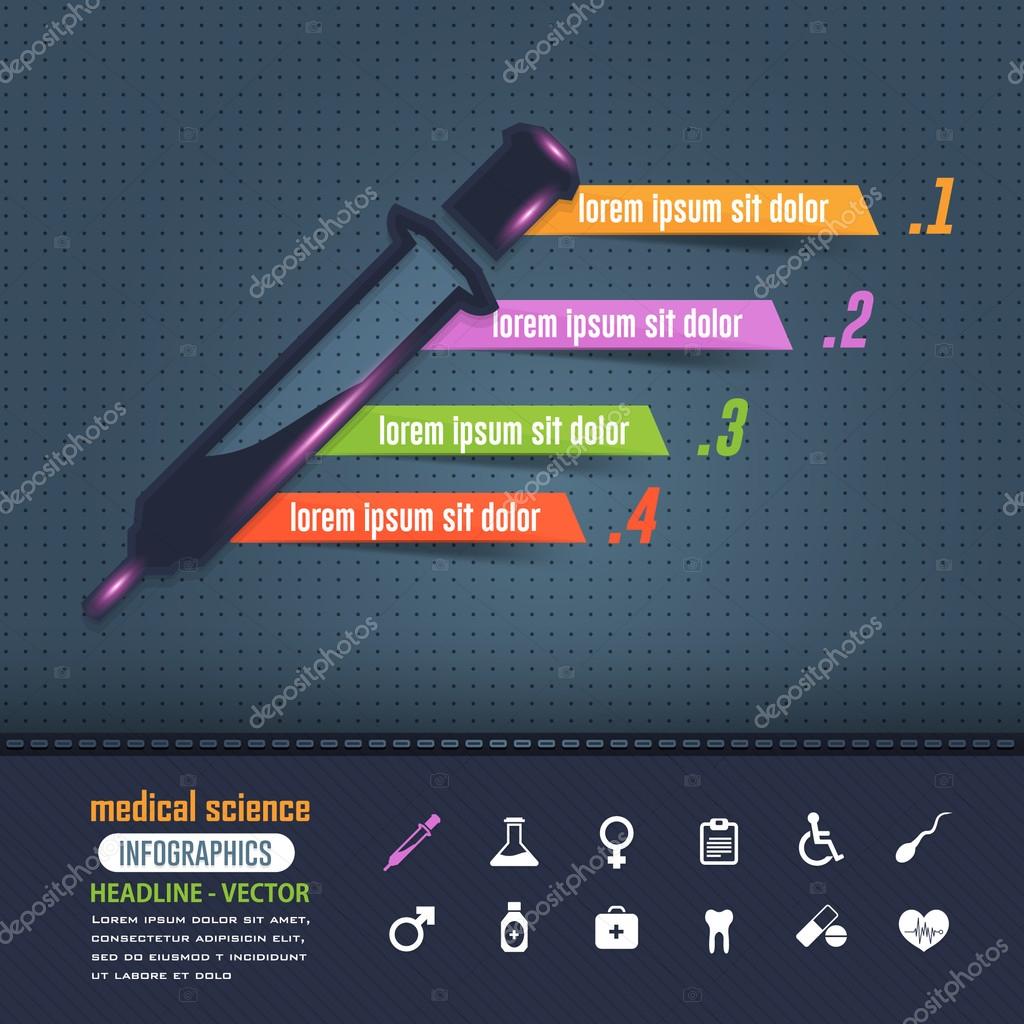 Injection Syringe Colorful Vector Infographics Design Stock Vector ...