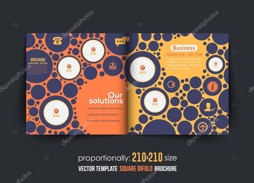 Brochure Design. Corporate Leaflet, Cover Template Square Bi-Fold ...