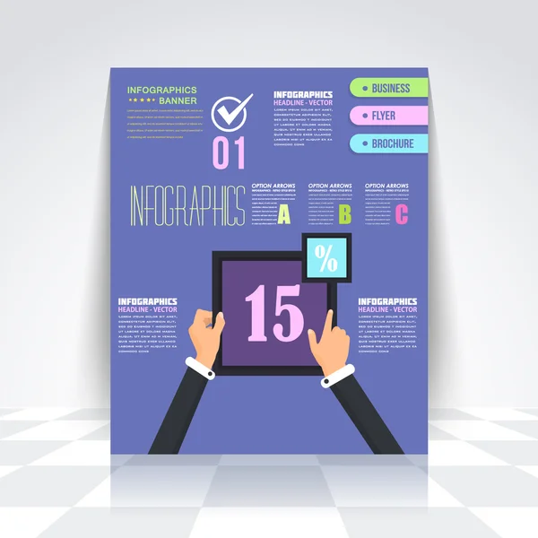 Flyer, Numbered Banner, Infographics Design, Vector 45 Percent Stock ...