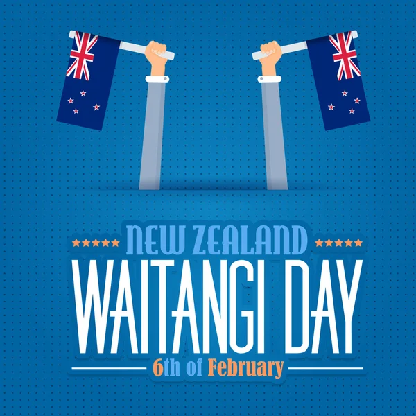 New Zealand Waitangi Day Theme, National Celebration Card, Hands hold ...