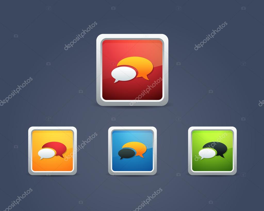 Support, Talk Icons and Buttons — Stock Vector © VectorWeb #114037956