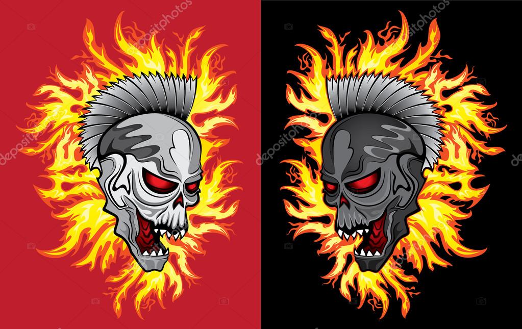 Animated Skull On Fire