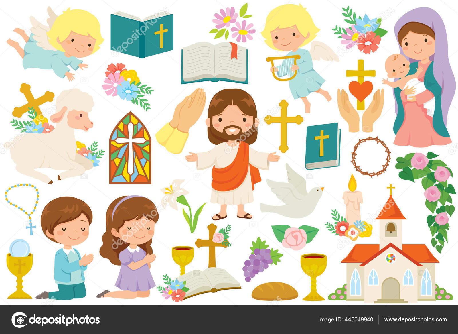 Christianity Clipart Bundle Various Religious Symbols Cartoon Jesus ... Christianity Clipart Bundle Various Religious Symbols Cartoon Jesus ...