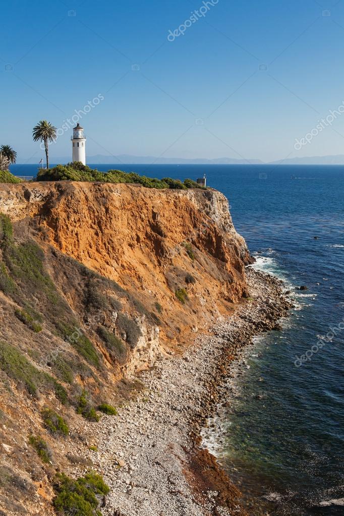 Beautiful scenery of Point Vicente Lighthouse. Rancho Palos Verdes, California, USA. Stock Photo ...