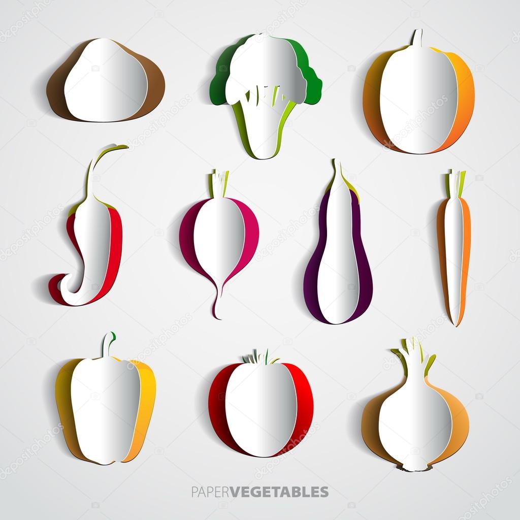 Paper vegetable Set Stock Vector Image by ©matju78 #53075941