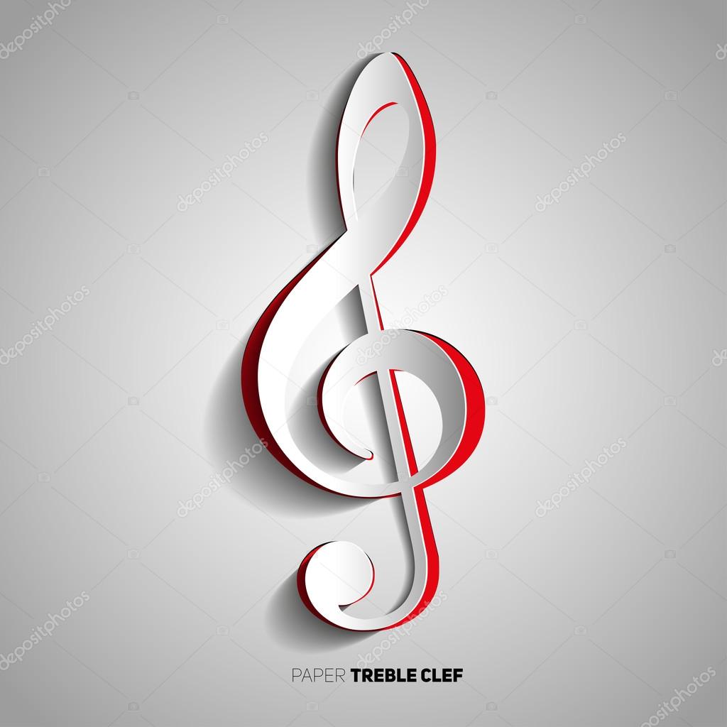 Treble Note symbol in papercut style Stock Vector Image by ©matju78 ...