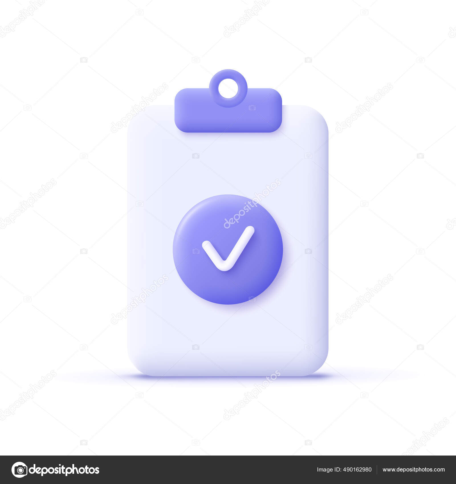 Tjek Markeringsikonet Godkendelseskoncept Dokument Fil Udklipsholder ...