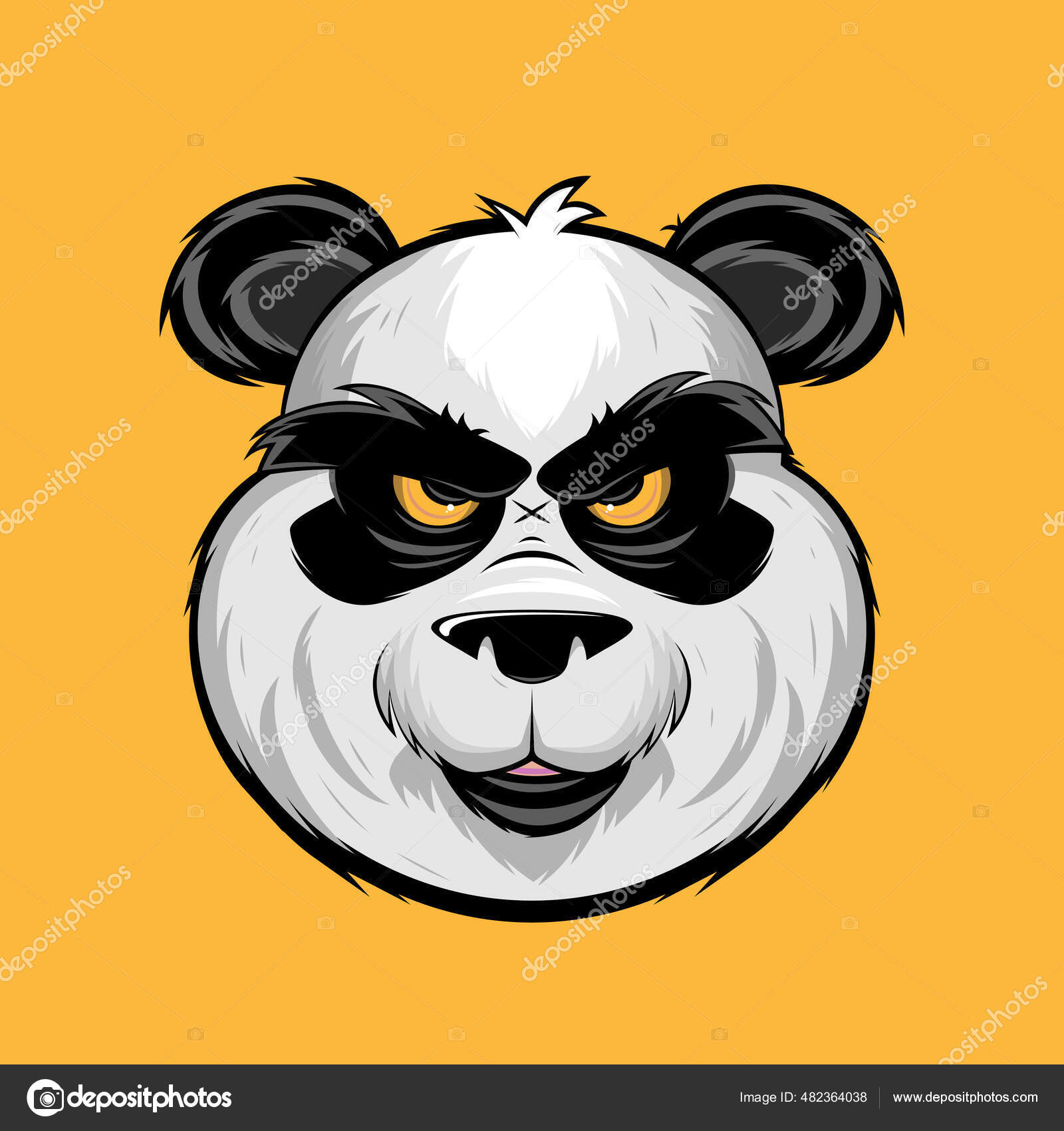 Oso Panda Enojado Ilustración Dibujos Animados Vector de stock por ...