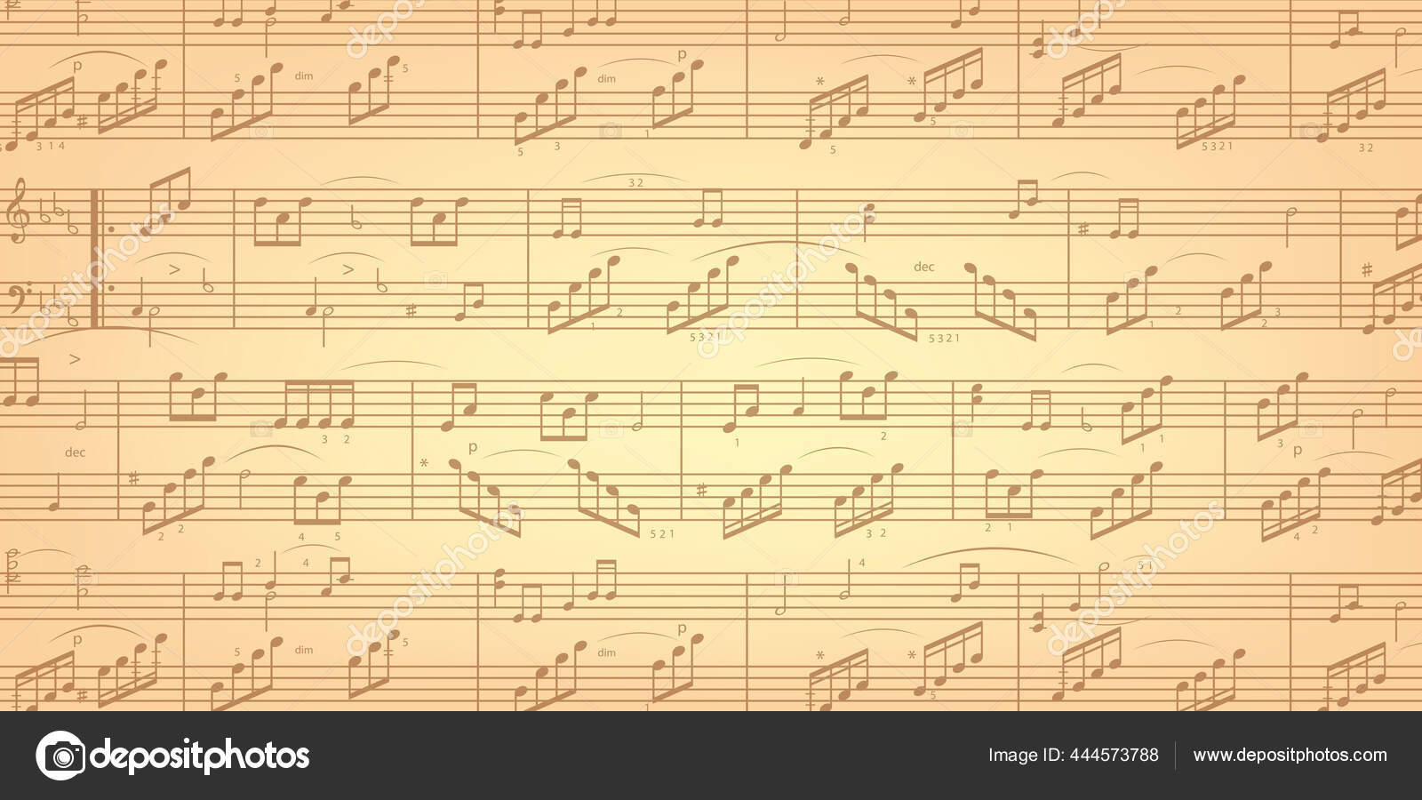 Retro Background Musical Notes Old Music Sheet Vector Illustration ...