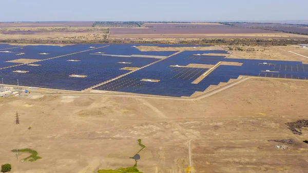 Russia, Stavropol Territory. Solar power plant on a clear sunny day ...