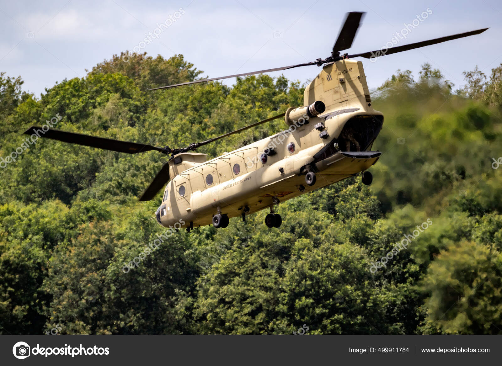 Army Boeing 47F Chinook Transport Helicopter Leaving Airbase Netherlands July – Stock Editorial ...
