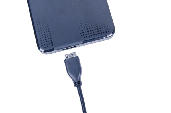 External hard disk and USB cable Unplug isolated on white backgr Stock ...