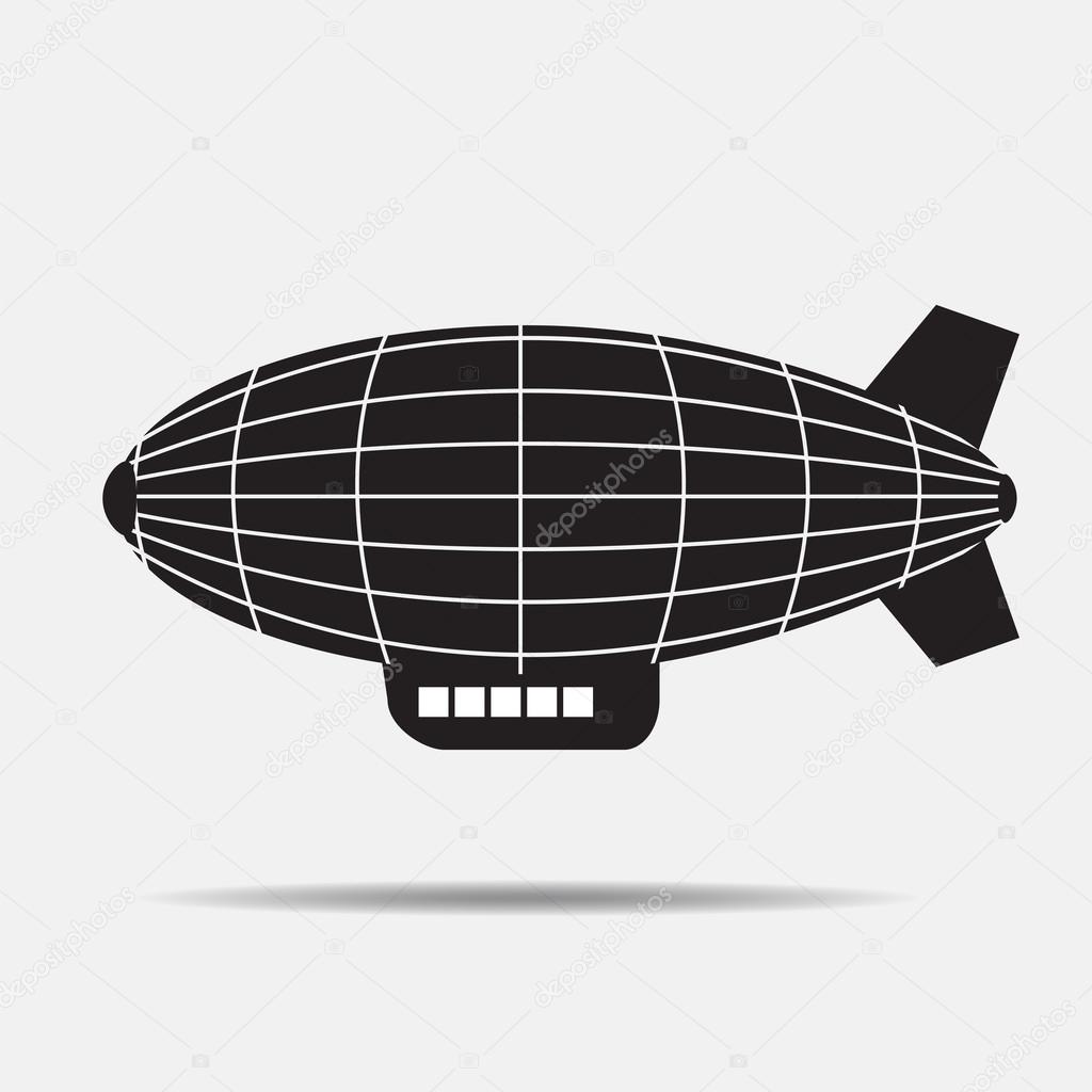 Dirigible silhouette icon Stock Vector by ©AnSim 74422079