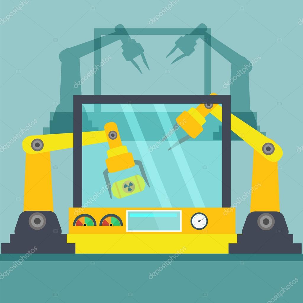 Yellow Robotic arms Stock Vector Image by ©AnSim #77267438