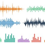 Music soundwave icons set — Stock Vector © huhulin #32459279