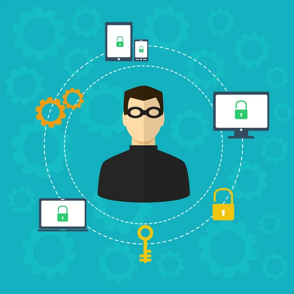 Protection against hacker concept. Stock Vector Image by ©AnSim #95165172