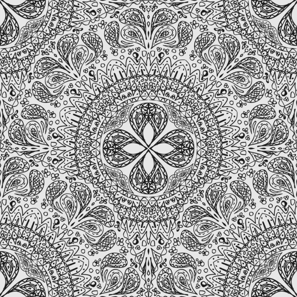 Monochrome seamless pattern in Indian style. — Stock Vector © Iricat ...
