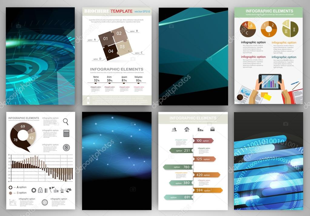 Blue technology backgrounds and concept infographics Stock Vector Image ...