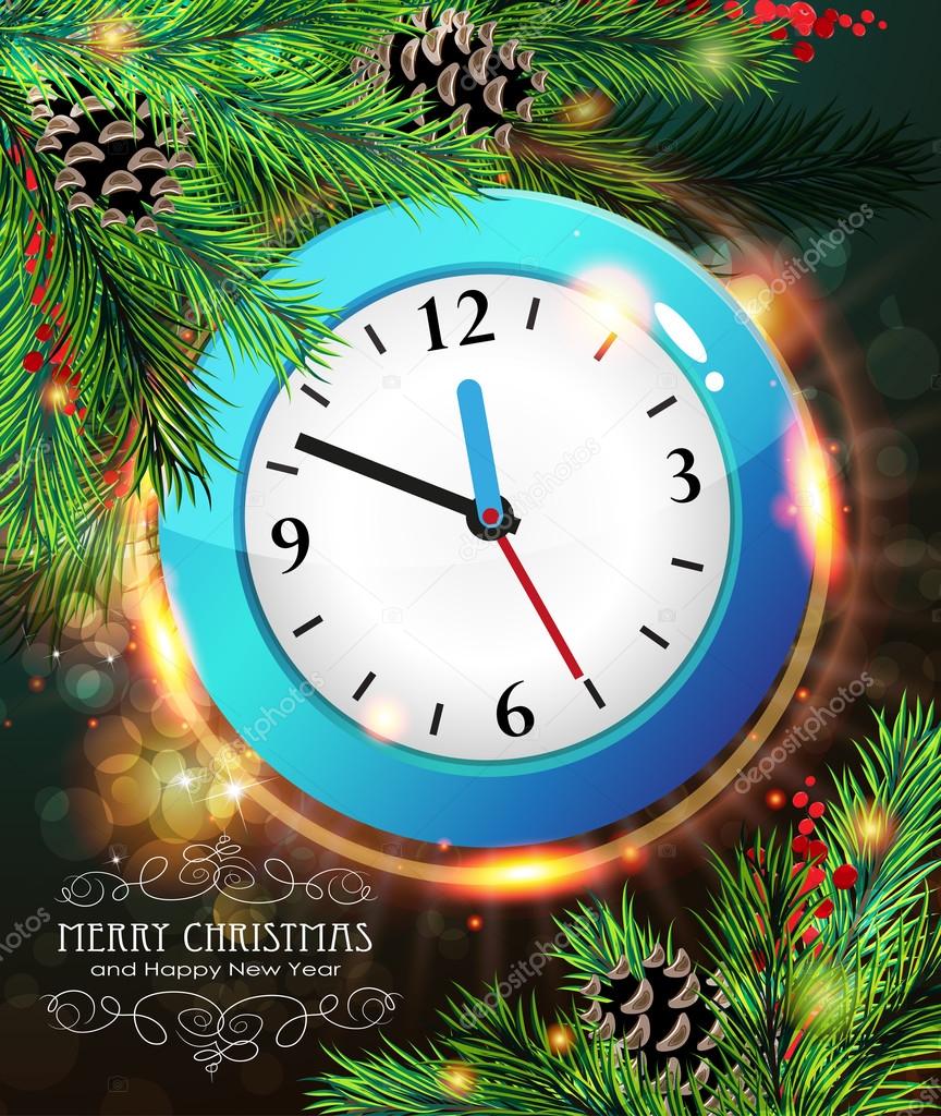 New Year Clock Stock Vector by ©stekloduv 91001996