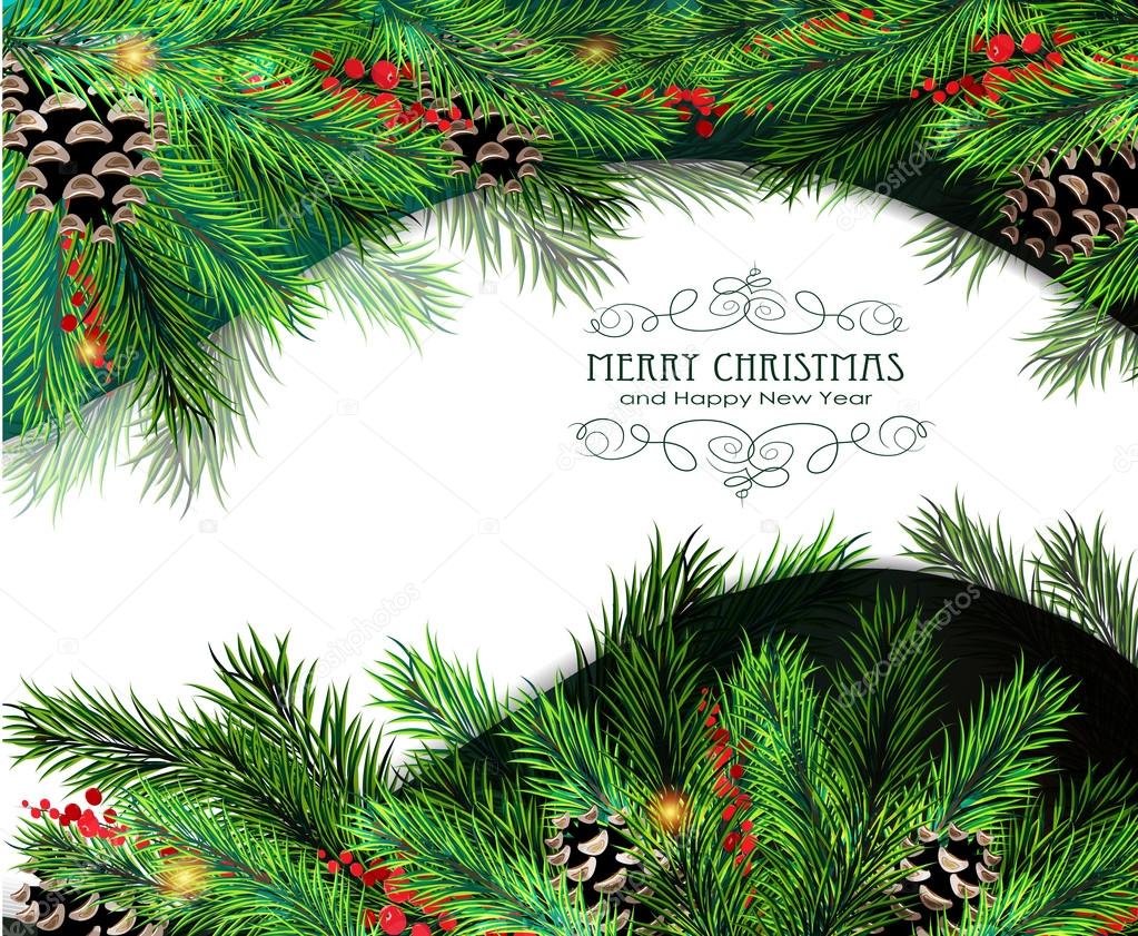 Christmas tree branches background Stock Vector Image by ©stekloduv ...