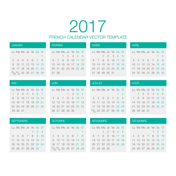 French calendar Vector Art Stock Images | Depositphotos