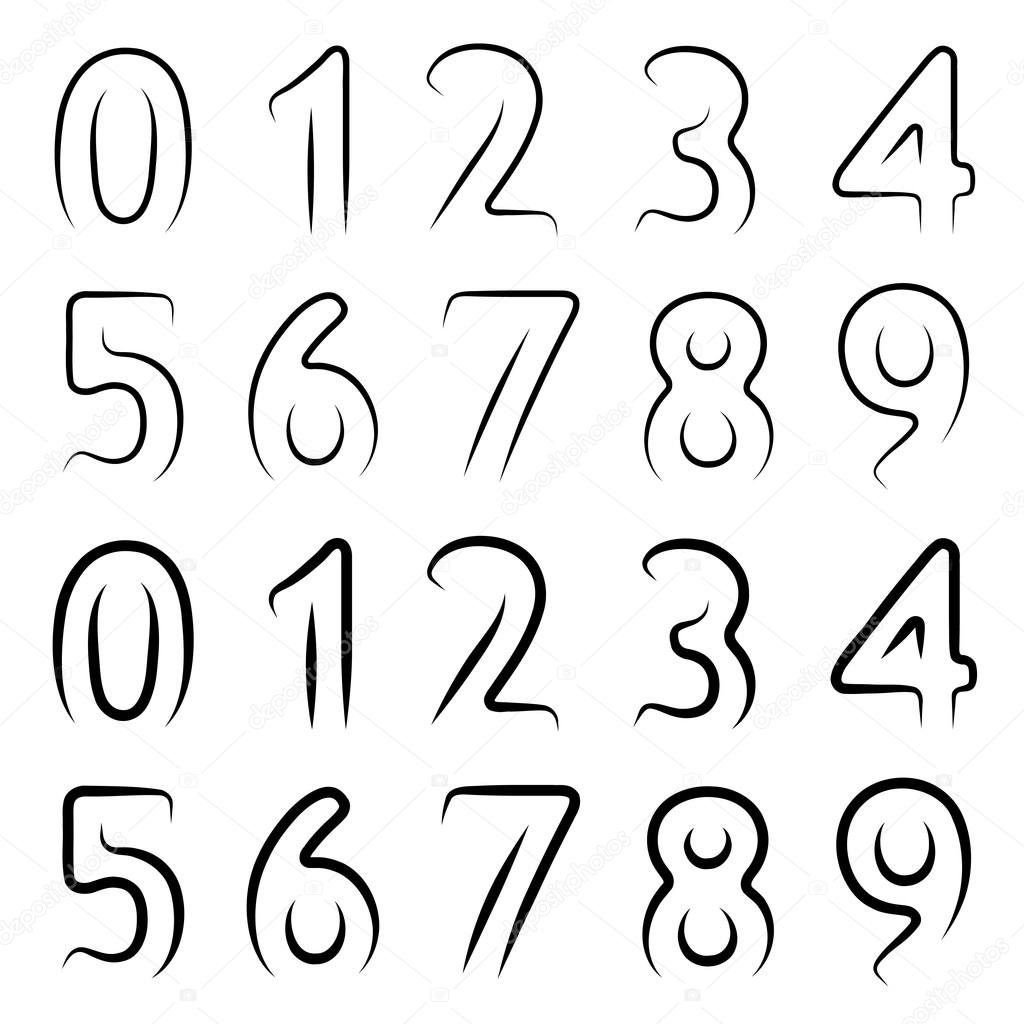 Minimal contour numbers font Stock Vector Image by ©happyroman #69097889