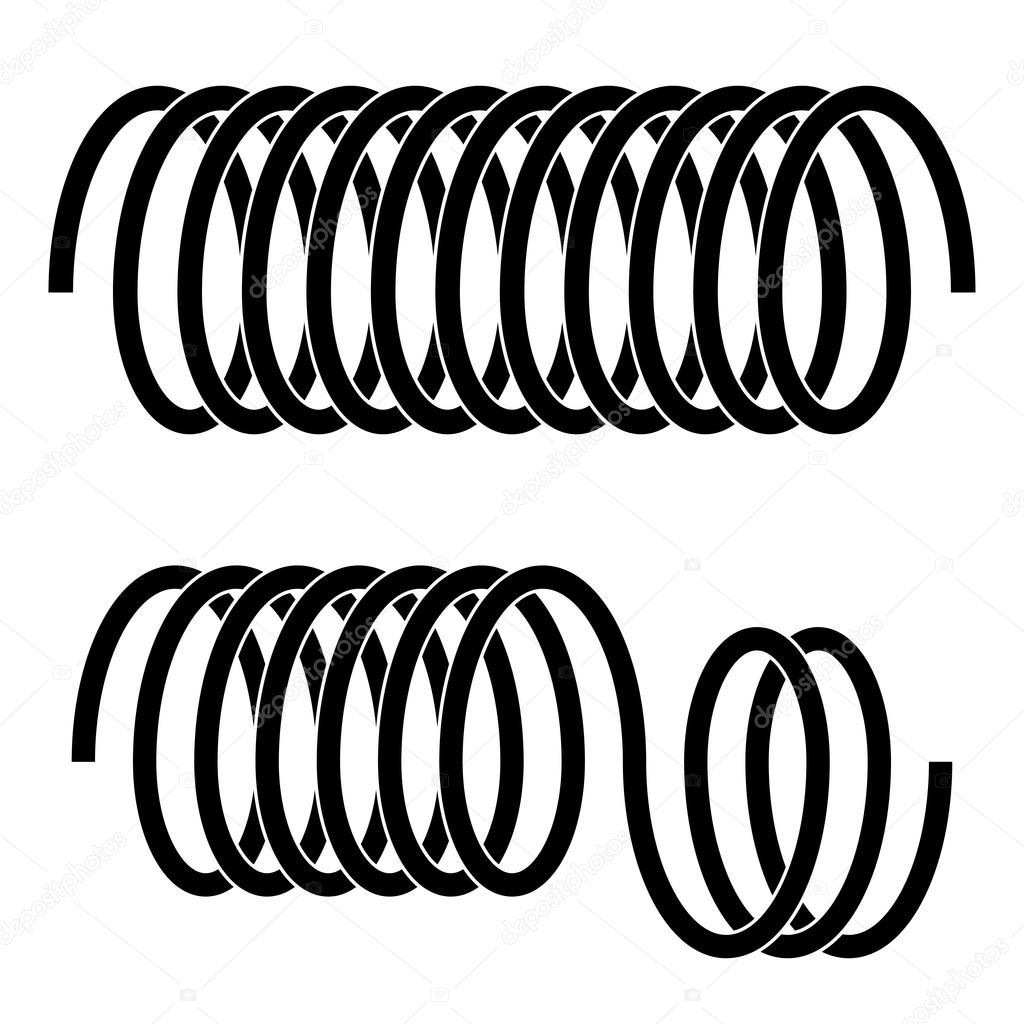 Tension spring black symbols Stock Vector Image by ©happyroman #79484316
