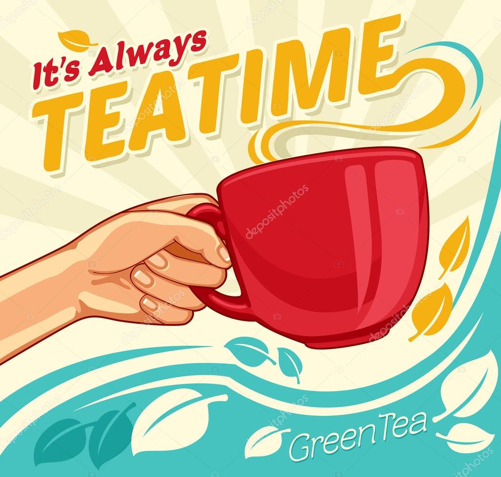Tea time poster design template Stock Vector Image by ©best_works ...